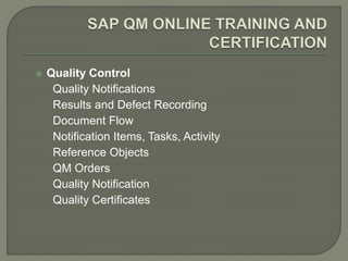 Sap qm online training in india | PPTX