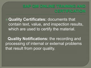 Sap qm online training in india | PPTX