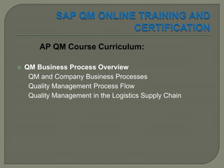 Sap qm online training in india | PPTX