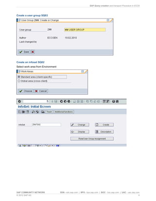Sap query creation and transport procedure in ecc6 | PDF