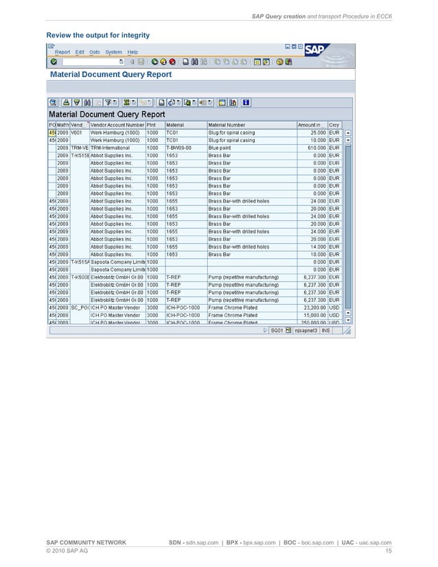 Sap query creation and transport procedure in ecc6 | PDF