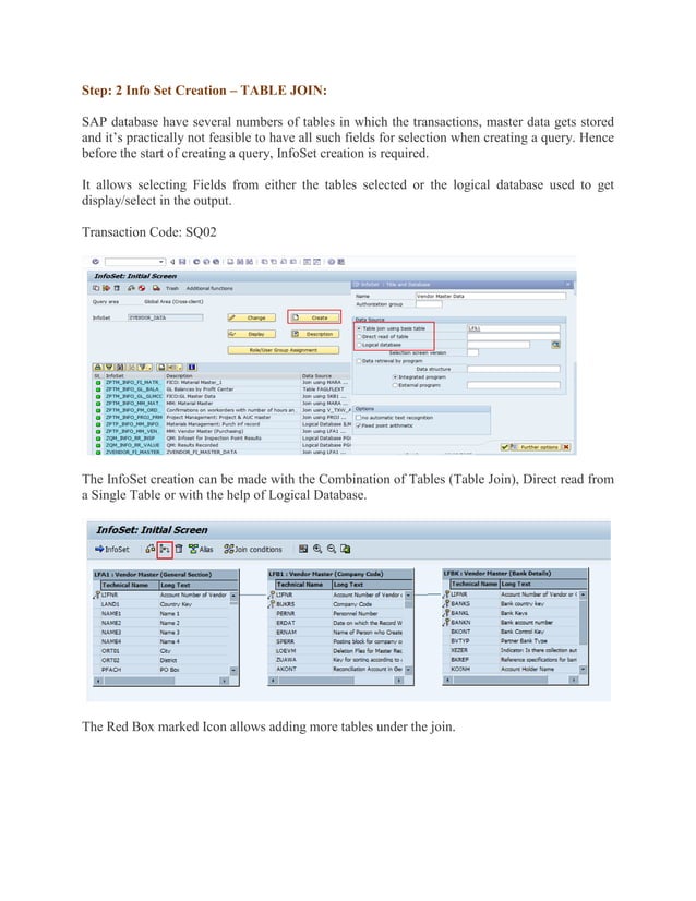 Sap query creation & transcation code creation for sap query | PDF | Databases | Computer ...