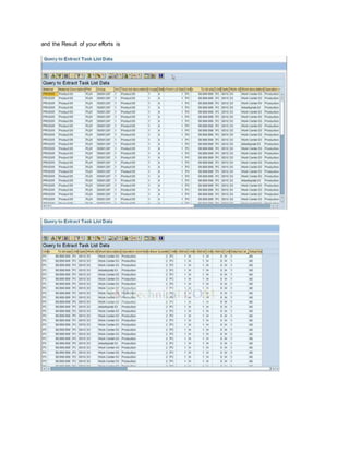 Sap query for task list data extraction | DOCX