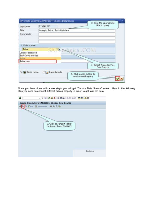Sap query for task list data extraction | DOCX