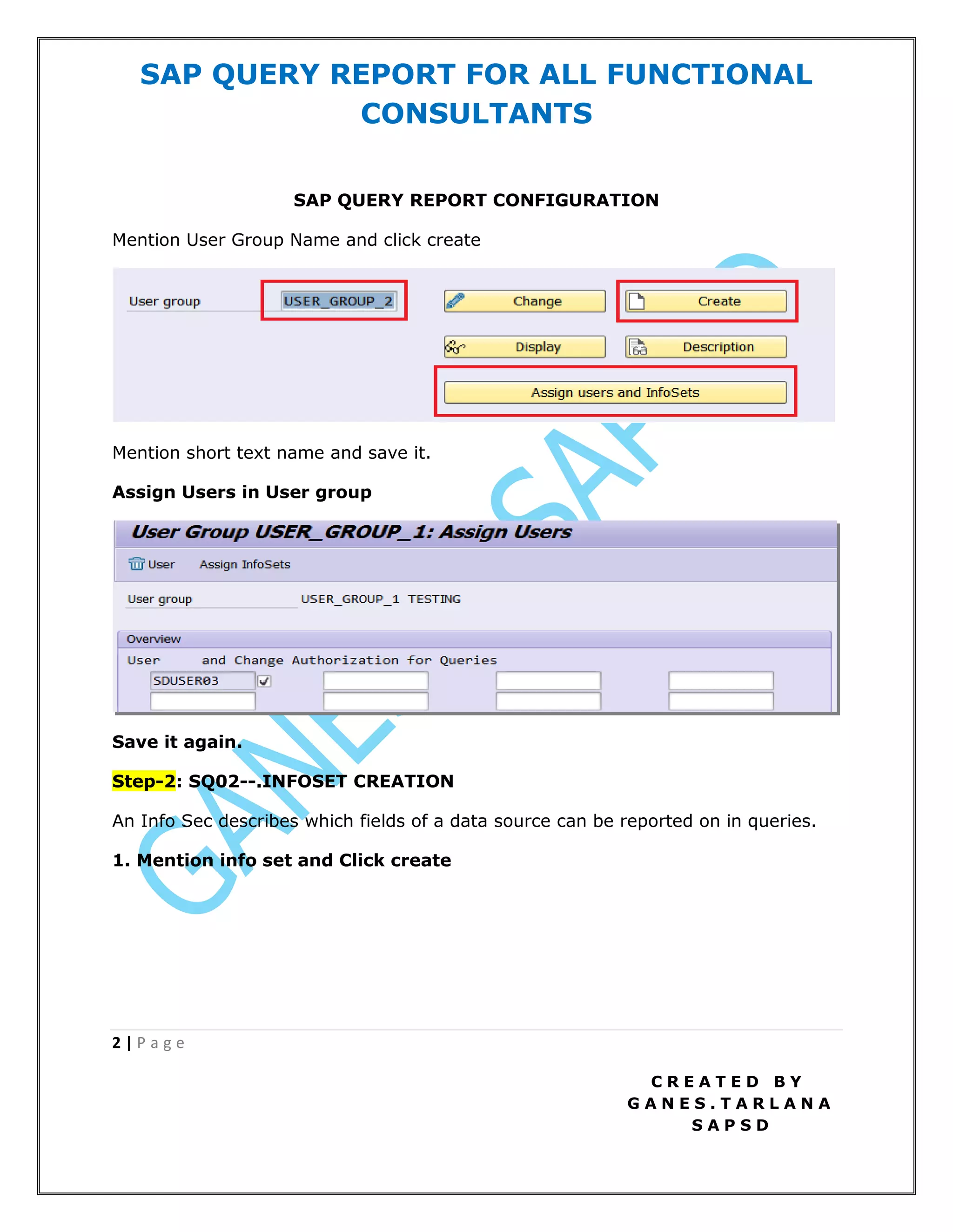 SAP SD QUERY REPORT_GANESH | PDF