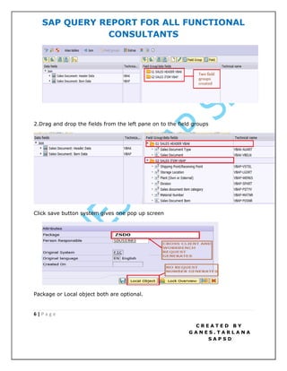 SAP SD QUERY REPORT_GANESH | PDF