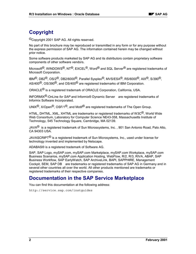 Sap r3 installation on windows oracle database | PDF