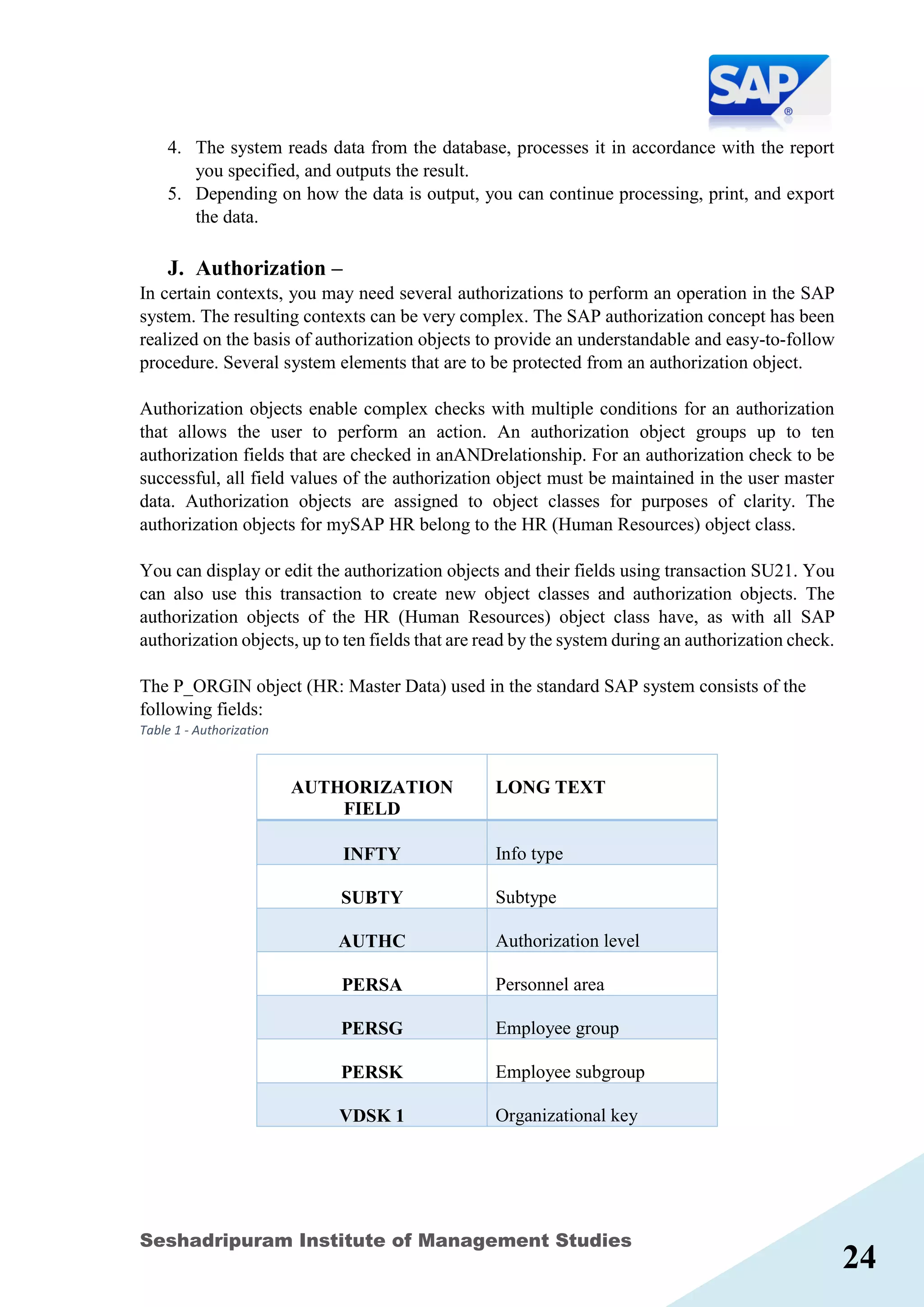 SAP- HCM mini project report on - Design Enterprise Structure in Personnel Administration | PDF