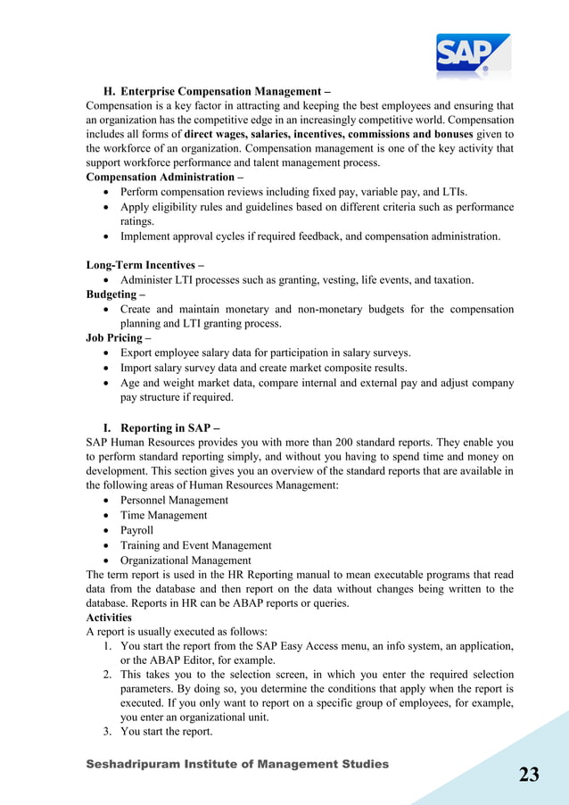 SAP- HCM mini project report on - Design Enterprise Structure in ...