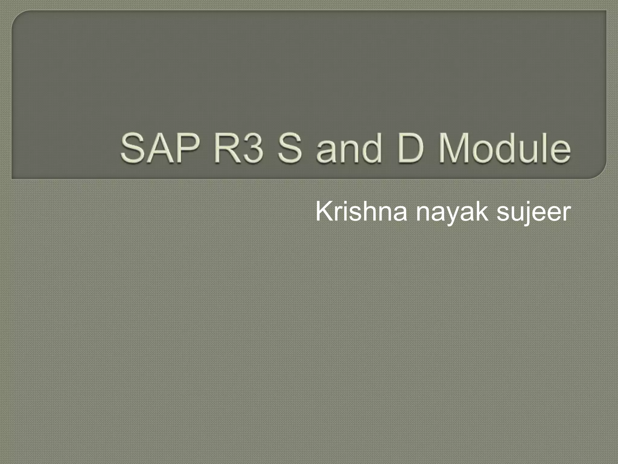 Sap R3 S And D Module | PPTX
