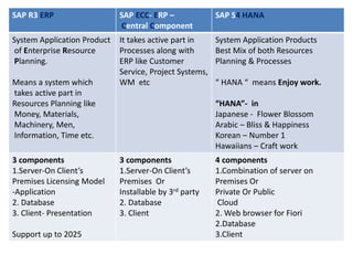 SAP R 3 , E C C & SAP S 4 HANA | PPTX