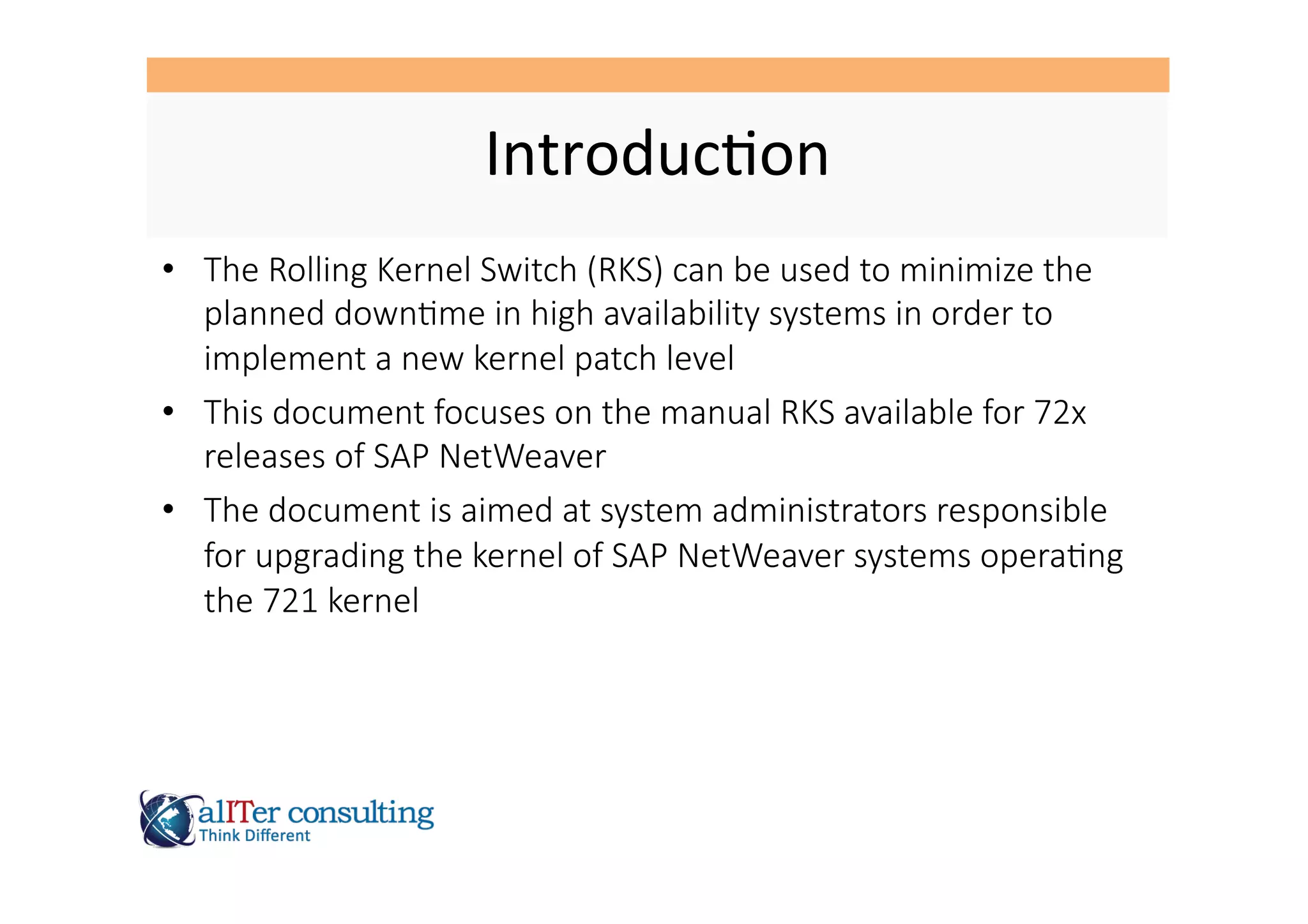 SAP Rolling Kernel Switch RKS | PDF