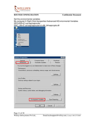 Sap router confi | PDF