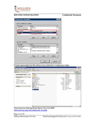 Sap router confi | PDF