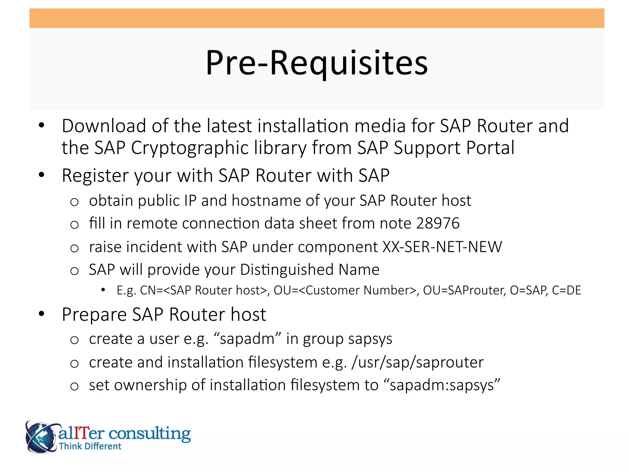 SAP Router Installation with SNC | PPT