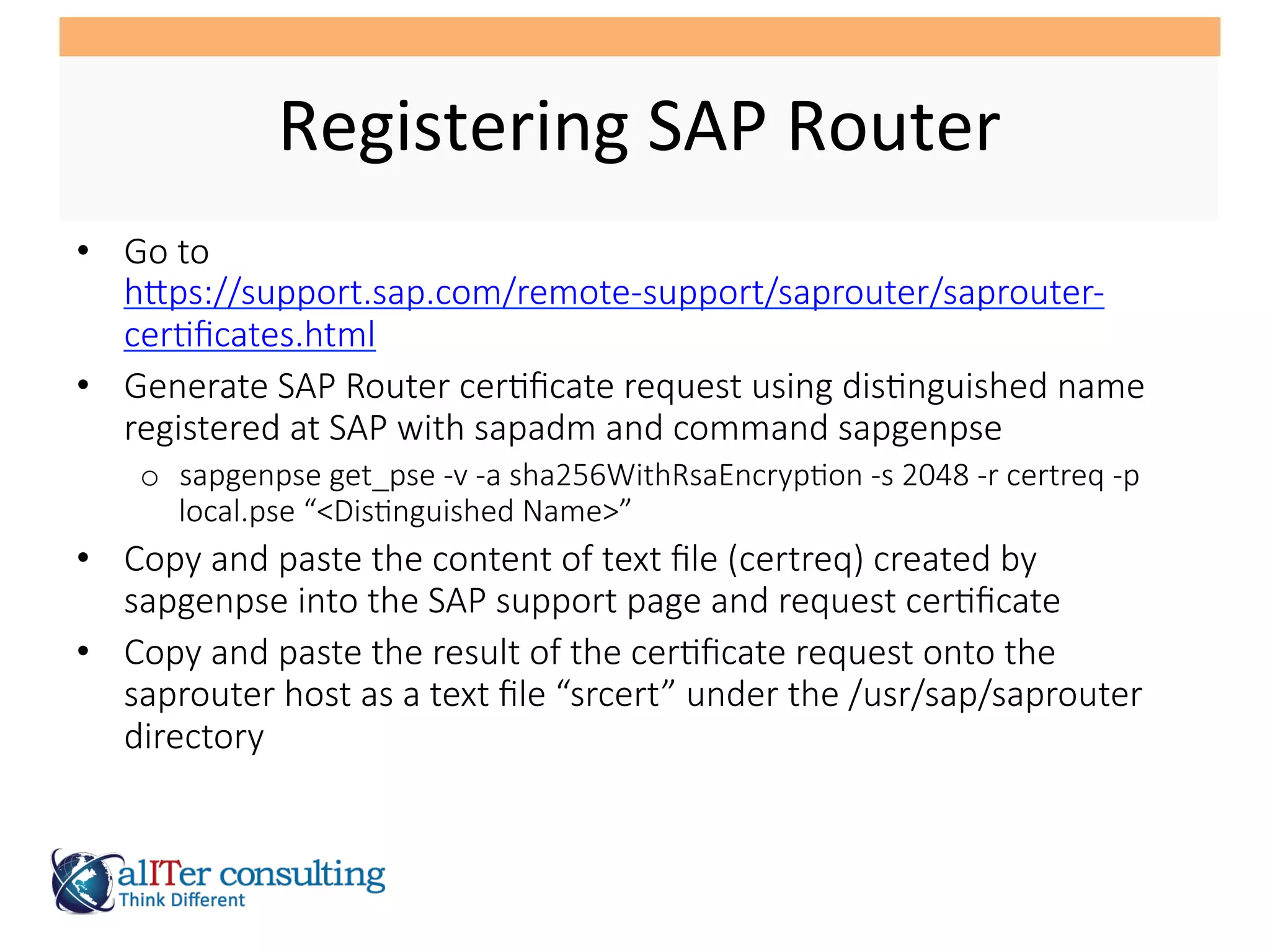 SAP Router Installation with SNC | PPT