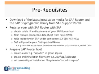 SAP Router Installation with SNC | PDF | Operating Systems | Computer Software and Applications