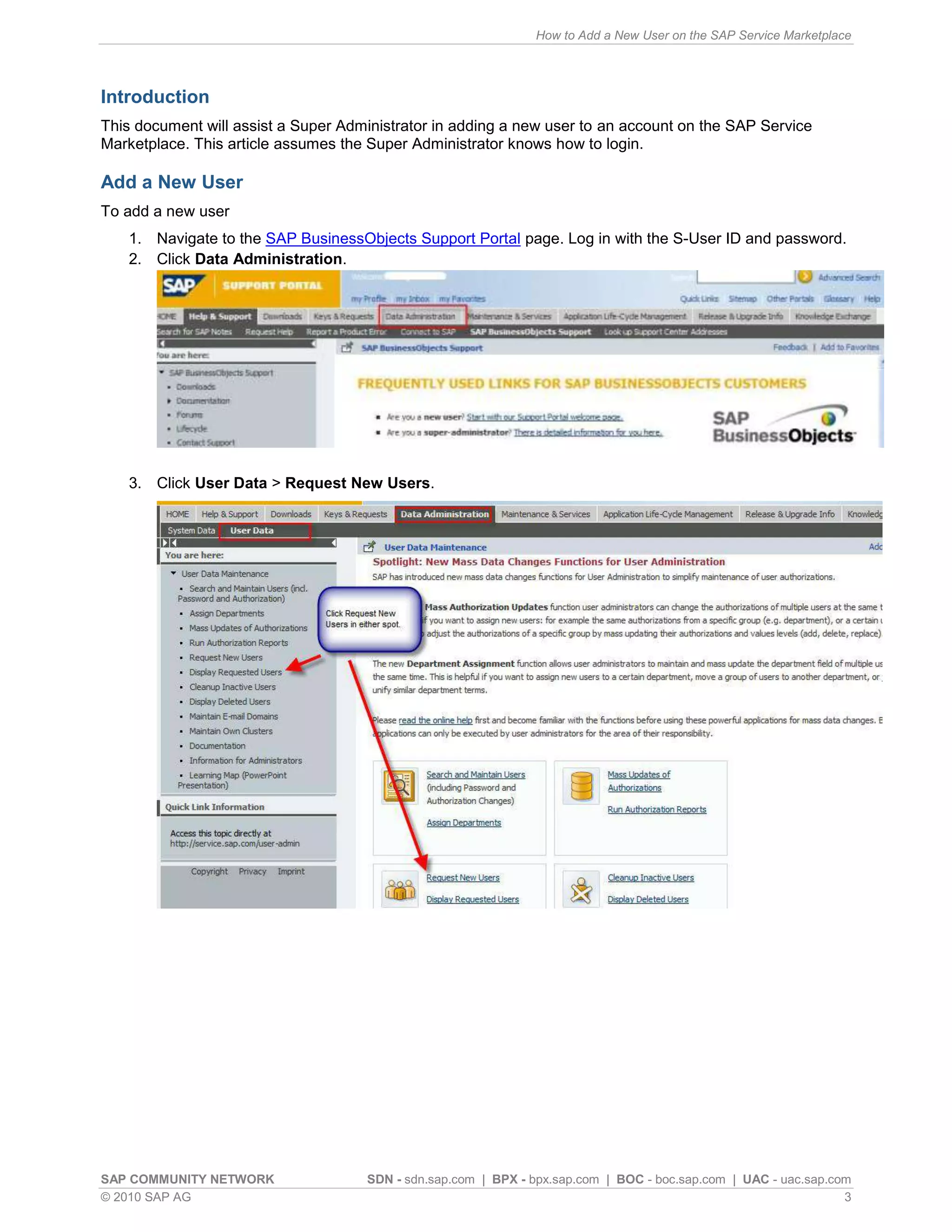 How to Create SAP MarketPlace user id | PDF