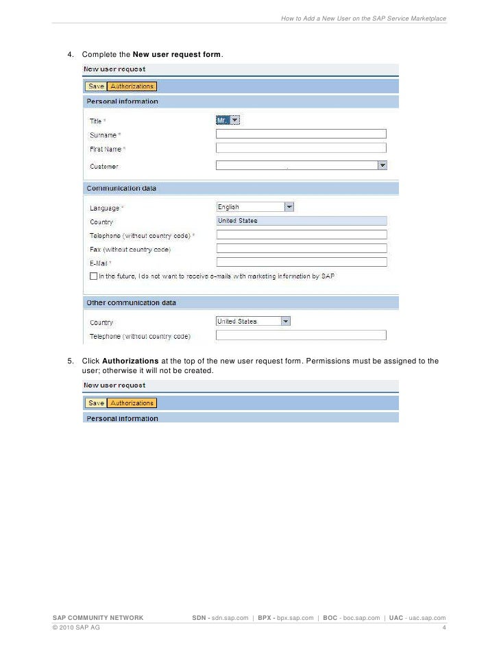 How to Create SAP MarketPlace user id