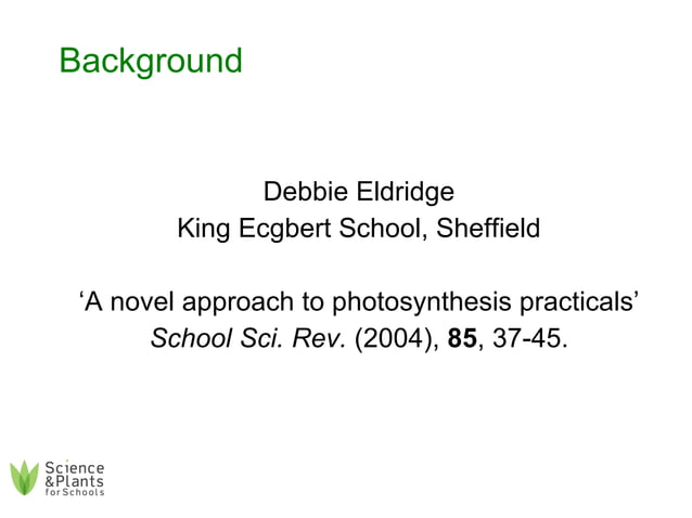 SAPS - Photosynthesis with Algal Balls | PPT | Chemistry | Science