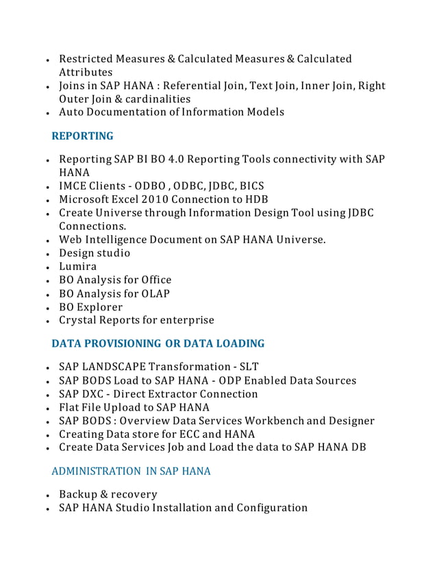 SAP S/4 HANA ONLINE TRAINING | DOCX