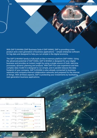 SAP S4 Hana Brochure 3 (PTS SYSTEMS AND SOLUTIONS) | PDF