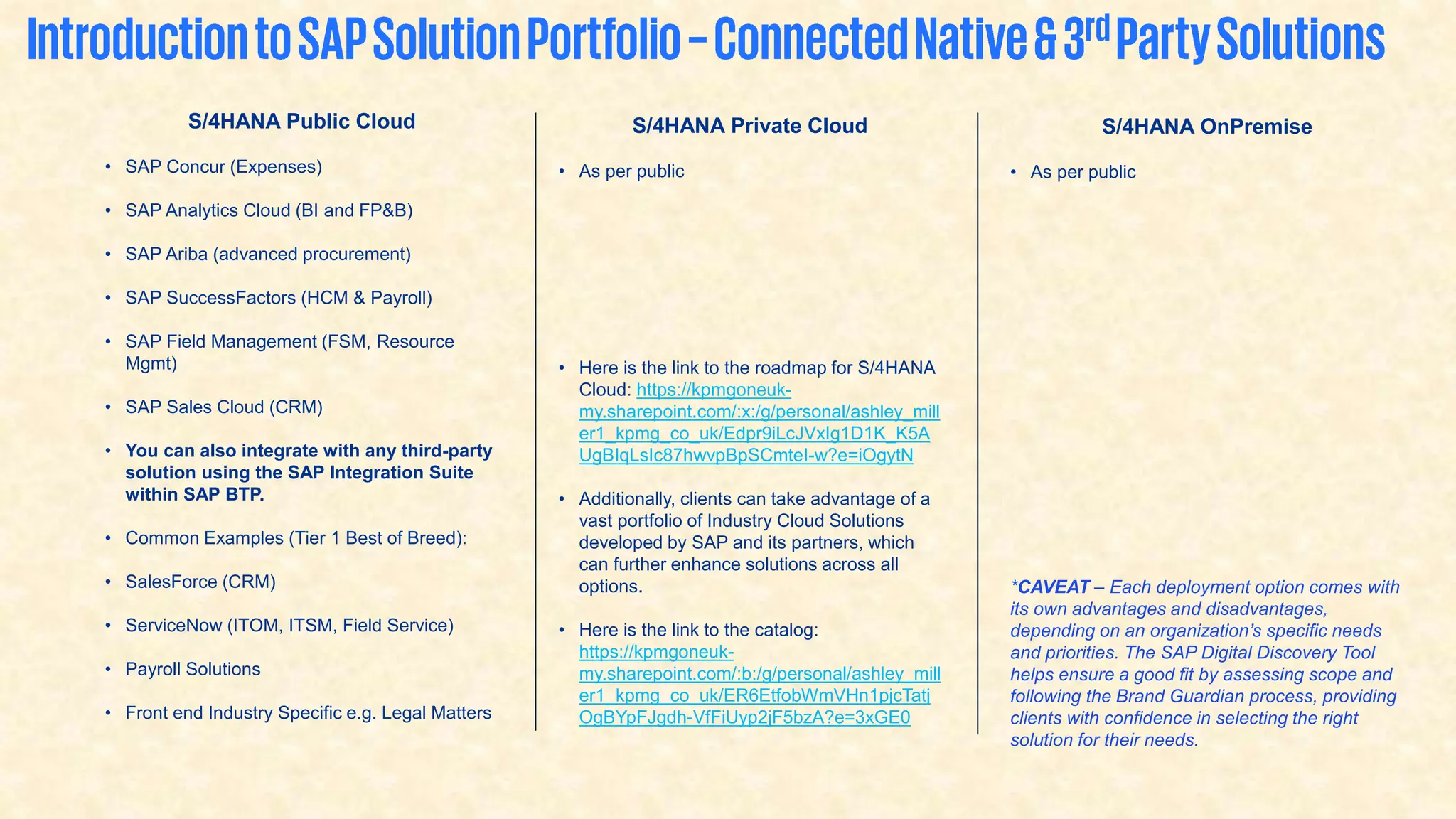 A small comparison between SAP S/4HANA Cloud : Public Vs Private Vs On ...