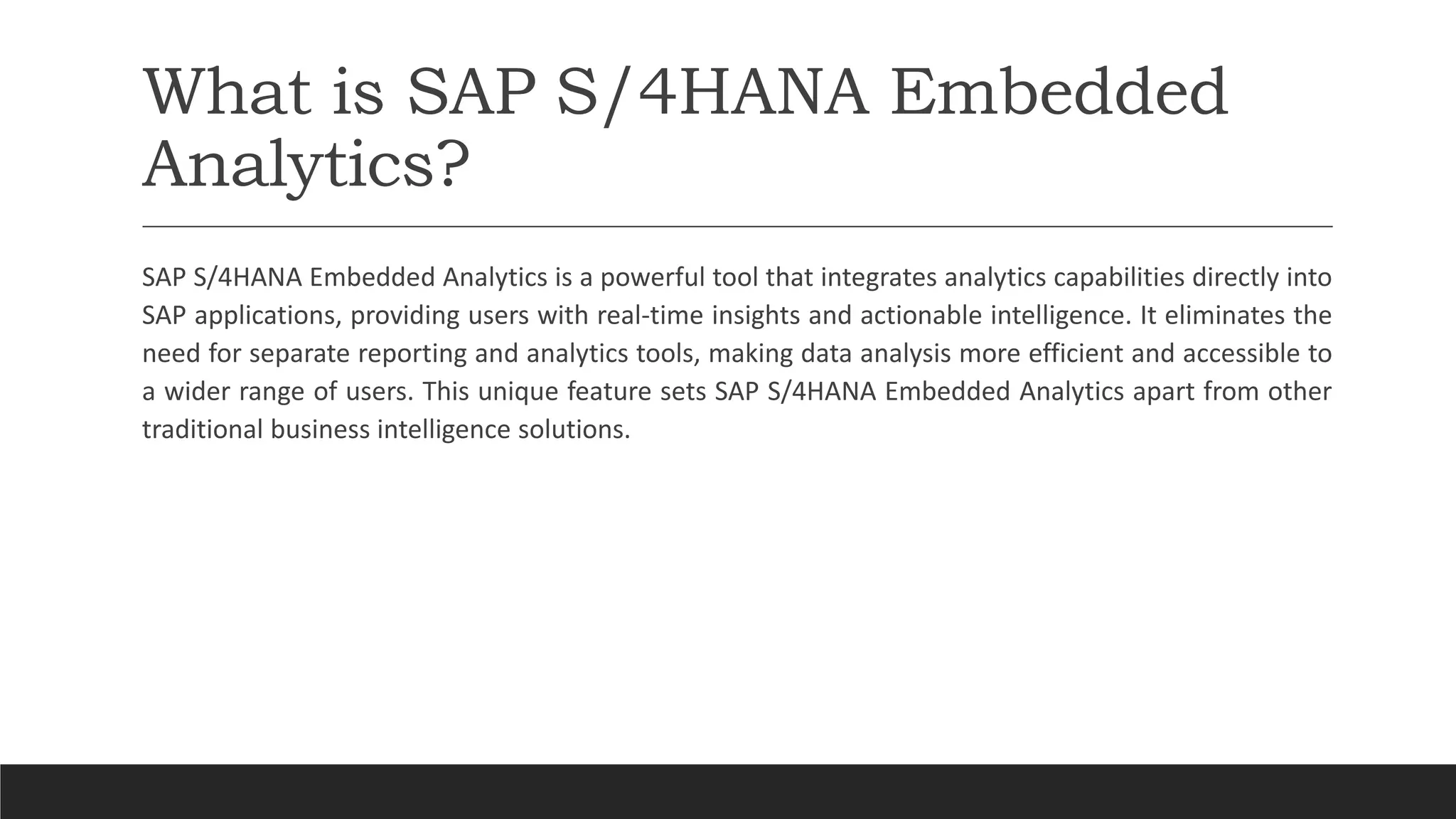 Advantages of SAP S4HANA Embedded Analytics | PPTX