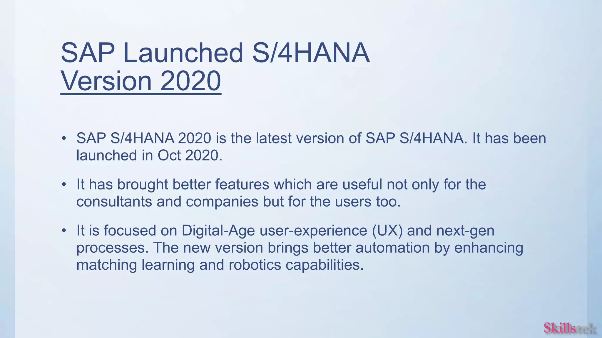 Whats New In Sap S 4hana Finance 2020 Skillstek Pptx