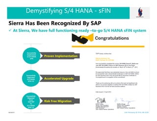 SAP s/4 HANA - sFIN Accelerated Implementation, Upgrade & Migration