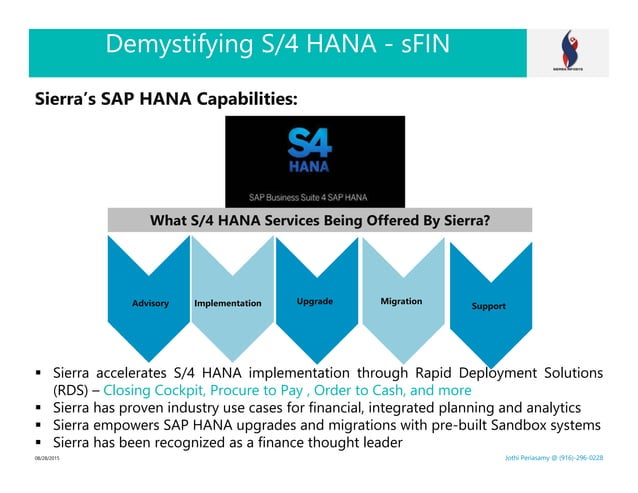 SAP s/4 HANA - sFIN Accelerated Implementation, Upgrade & Migration