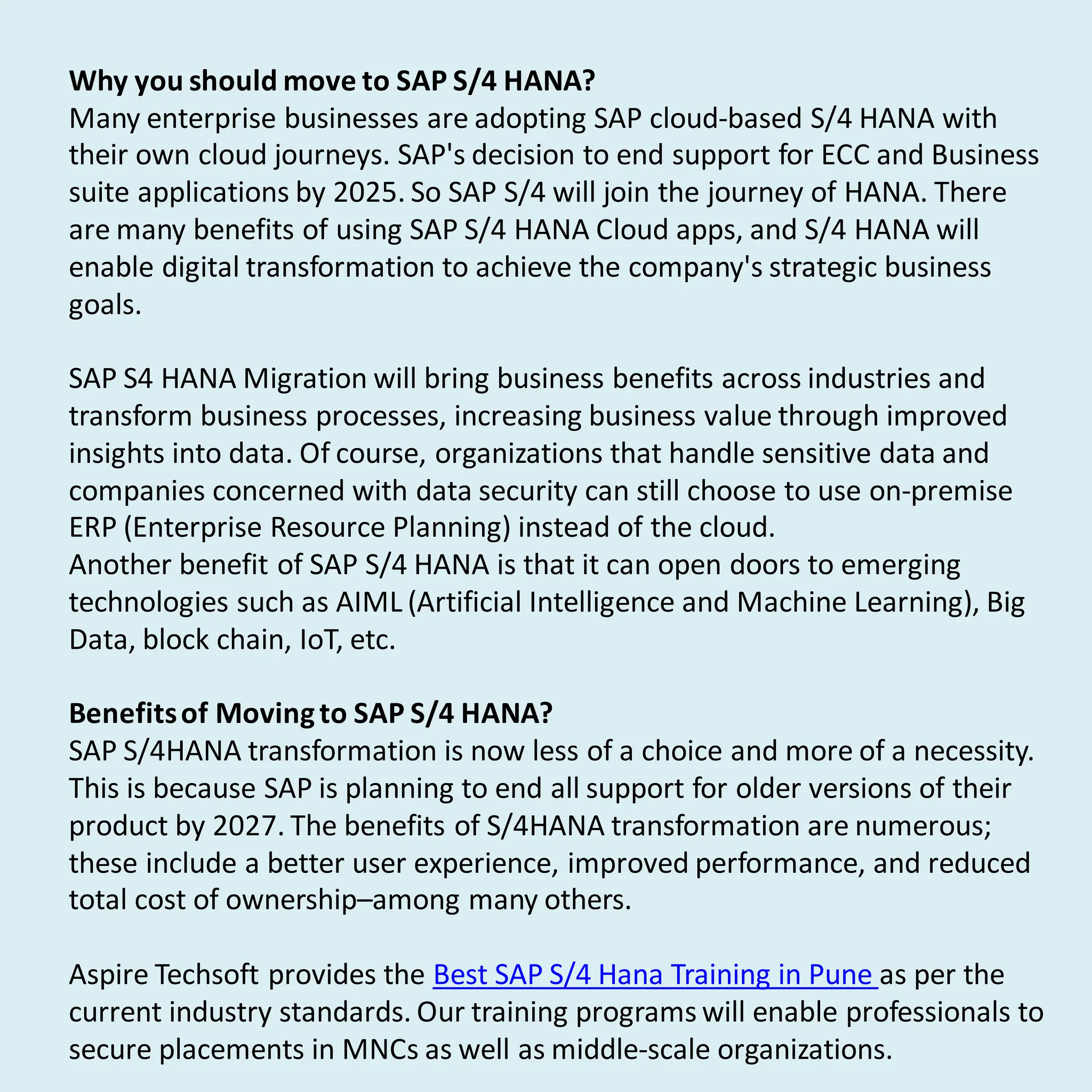 SAP S4 HANA IMPLEMENTATION GUIDE - ASPIRE TECHSOFT ACADEMY | PDF