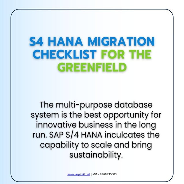 SAP S4 HANA IMPLEMENTATION GUIDE - ASPIRE TECHSOFT ACADEMY | PDF