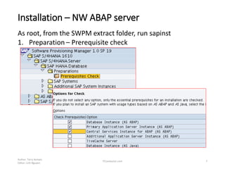 S/4HANA Installation Quickstart Guide and Monitoring S/4HANA | PPT