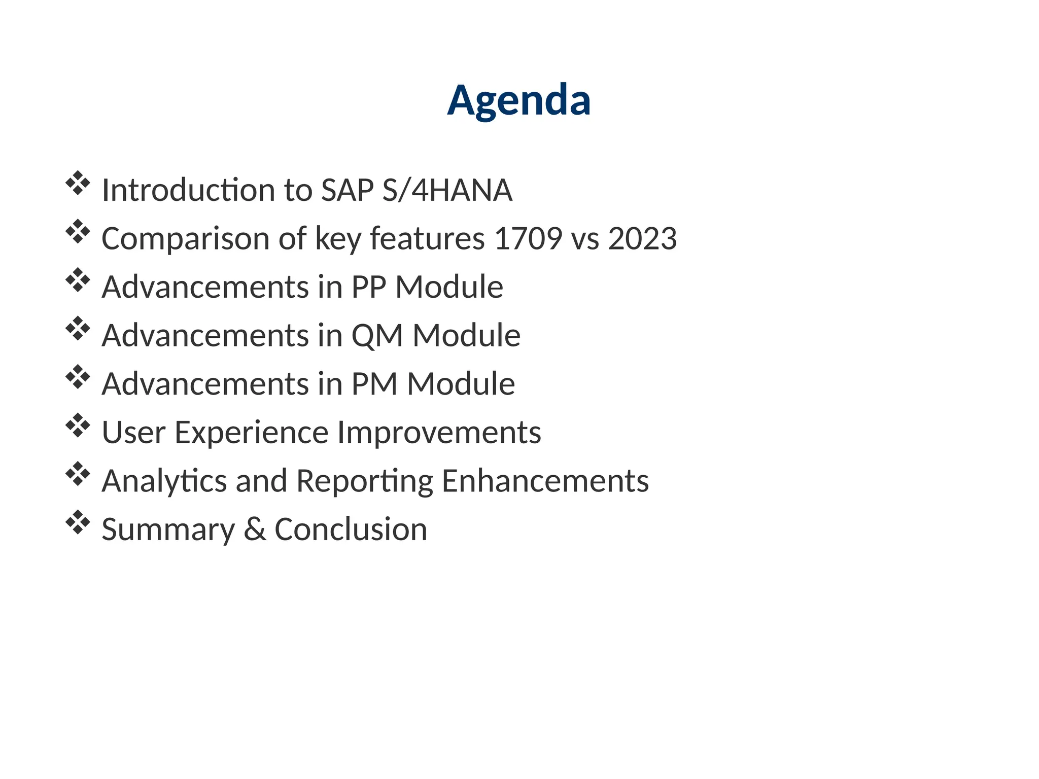 SAP_S4HANA_PP_QM_PM_Comparison features in SAP | PPTX