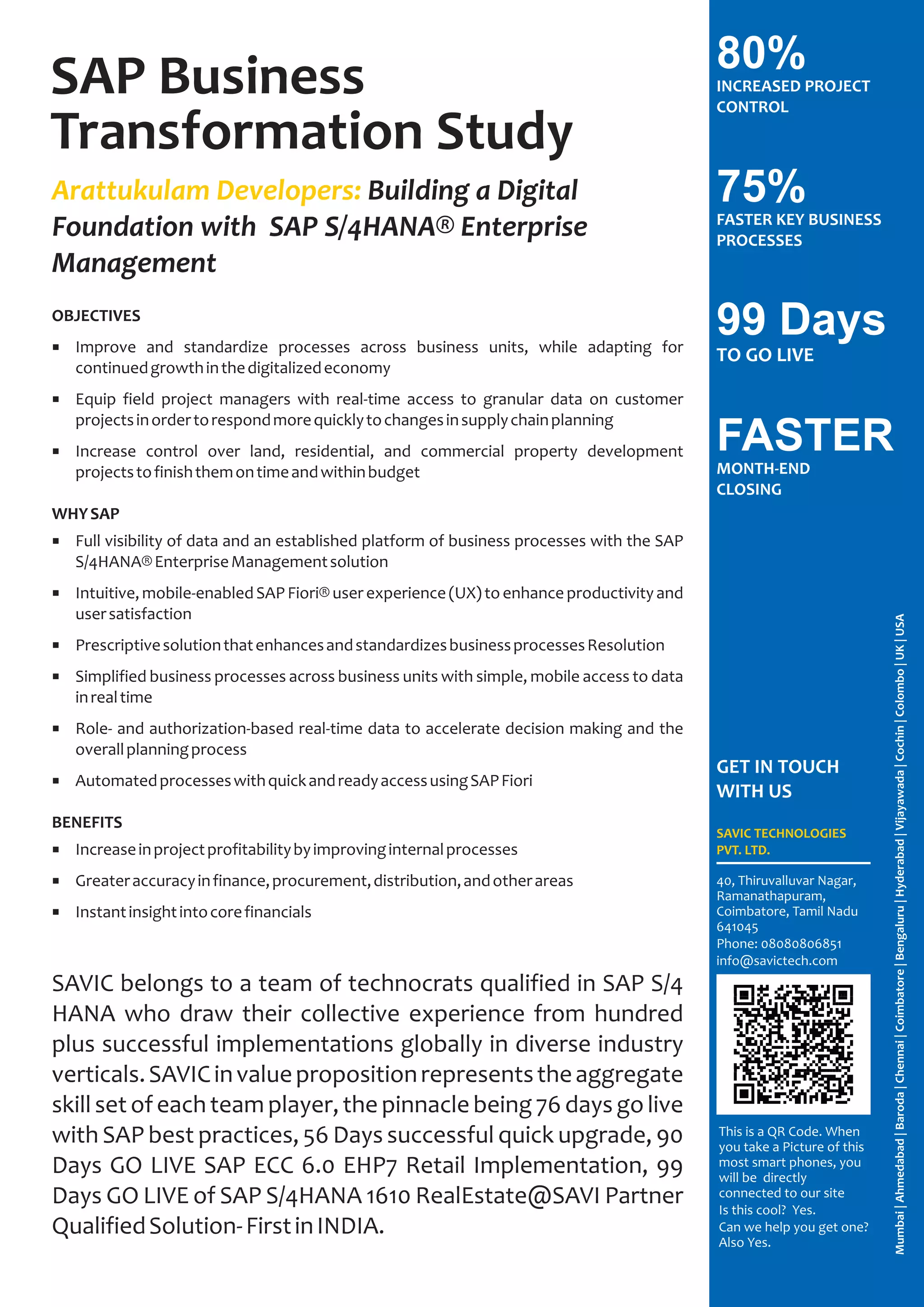 Savic Sap S4 Hana Transition Brochure Pdf Computer Software And Applications Computing
