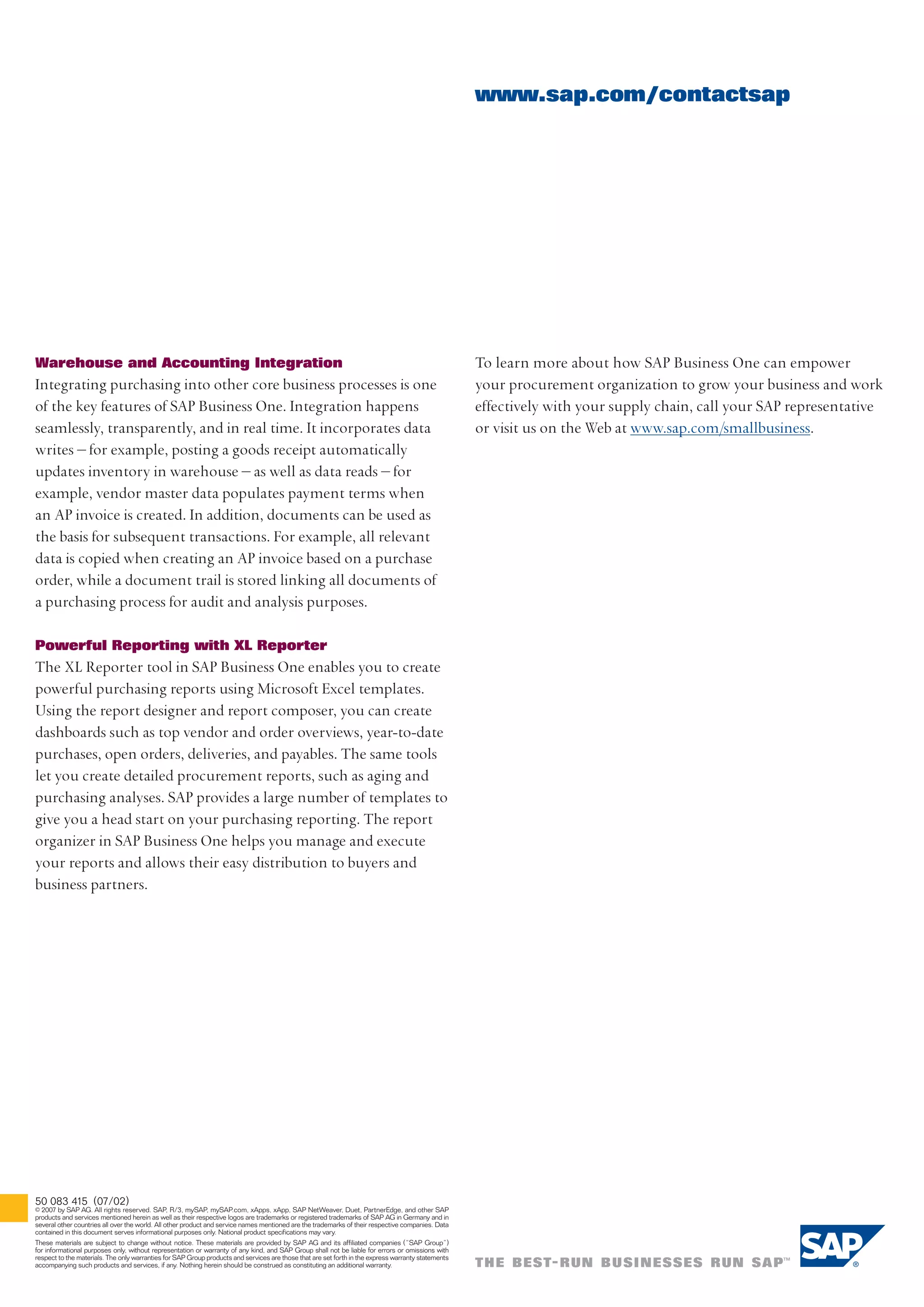 SAP Business One Purchasing Management | PDF | Logistics | Business