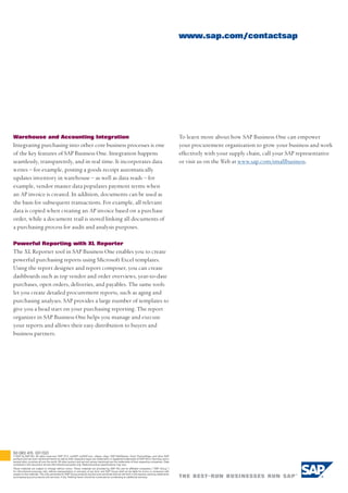 SAP Business One Purchasing Management | PDF | Logistics | Business