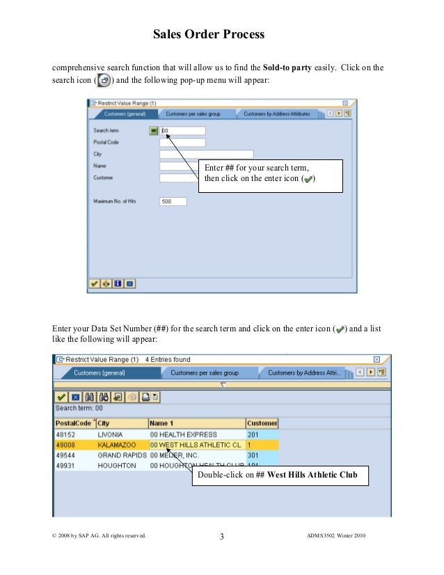 Sap sales order process exercise ecc6