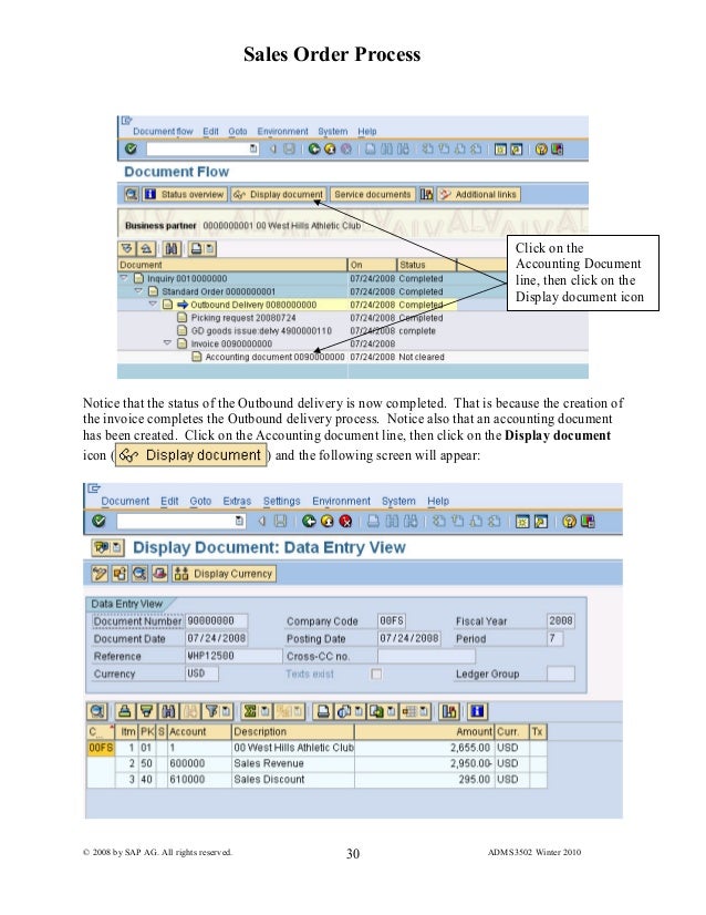 Sap sales order process exercise ecc6