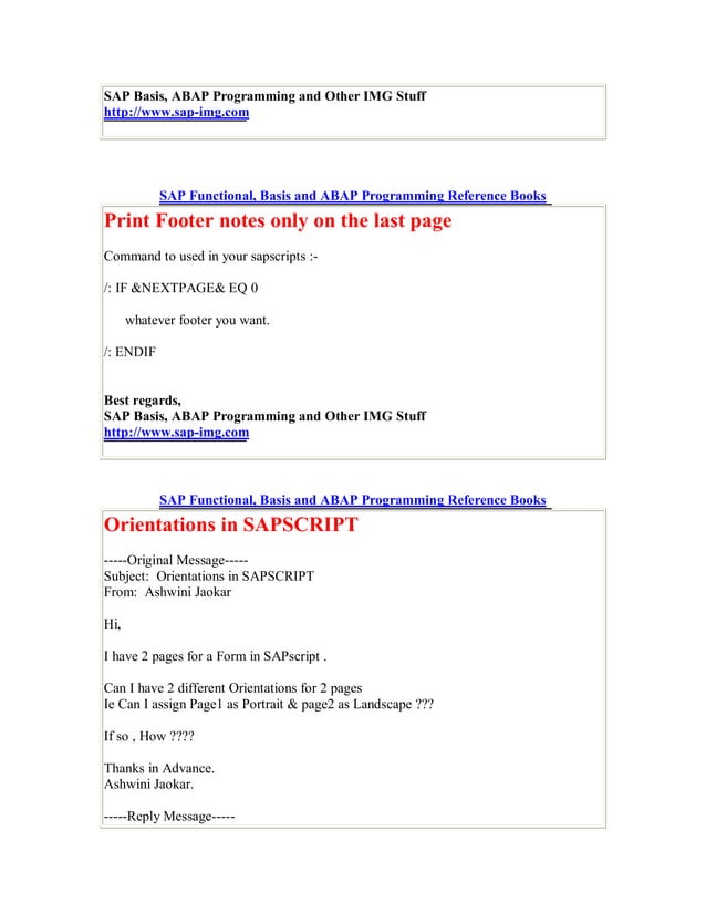 Sap sapscripts tips and tricks | PDF