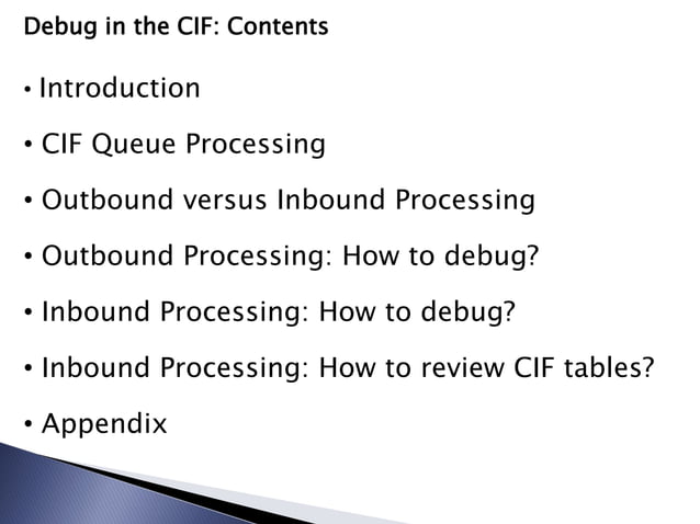Sap scm apo debug in the cif | PPT