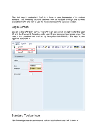 SAP Screen NavigatiON DOCUEMNT FOR LEARNERS | PDF