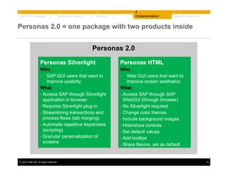 SAP Screen Personas 2.0 | PDF