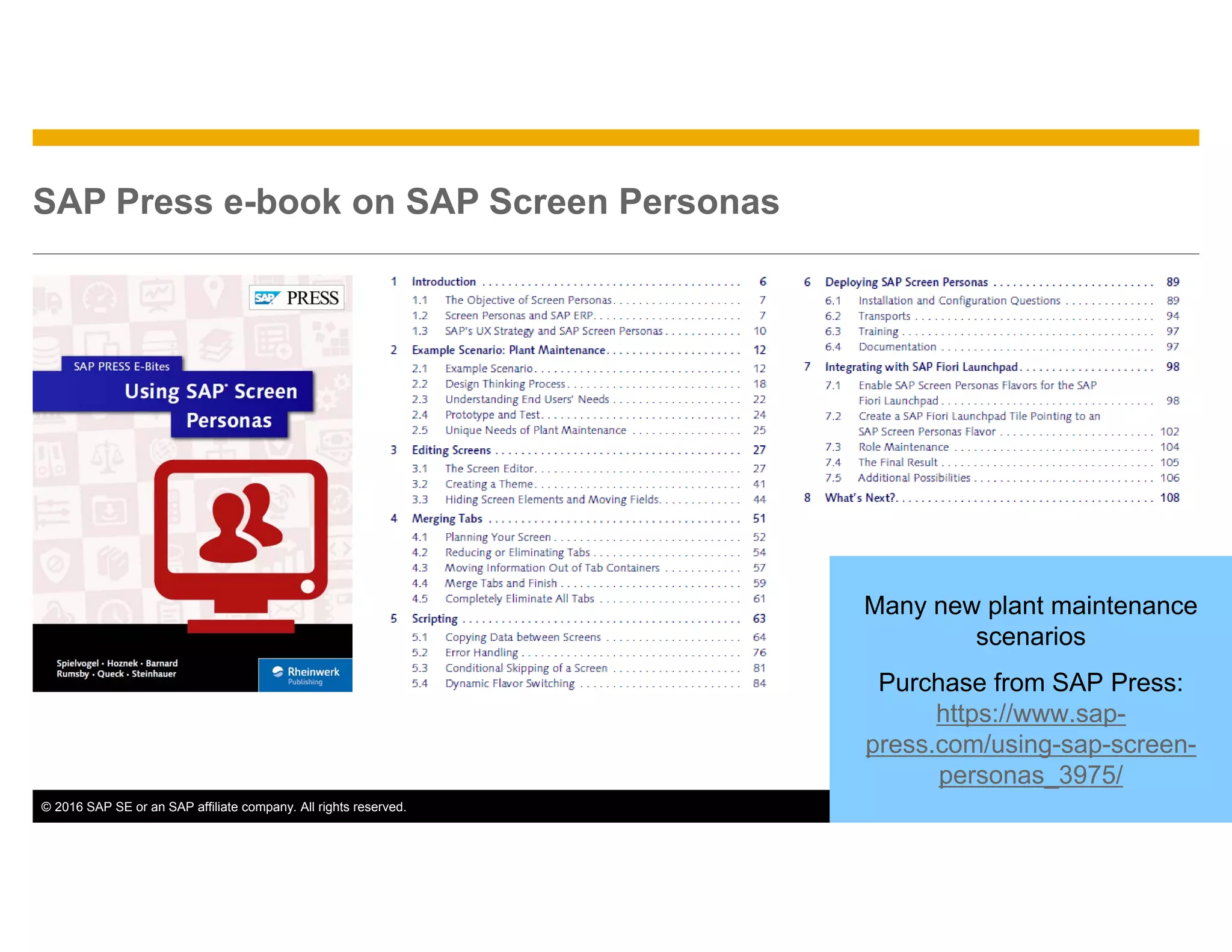 SAP Screen Personas June 2016 | PPT