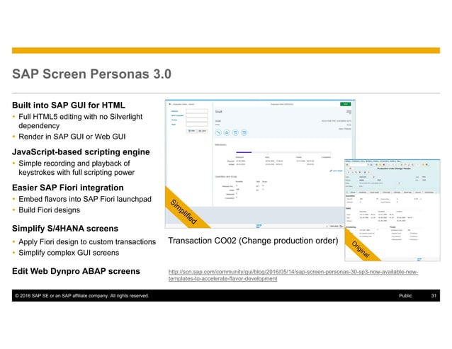 SAP Screen Personas June 2016 | PPT