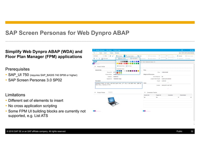 SAP Screen Personas June 2016 | PPT