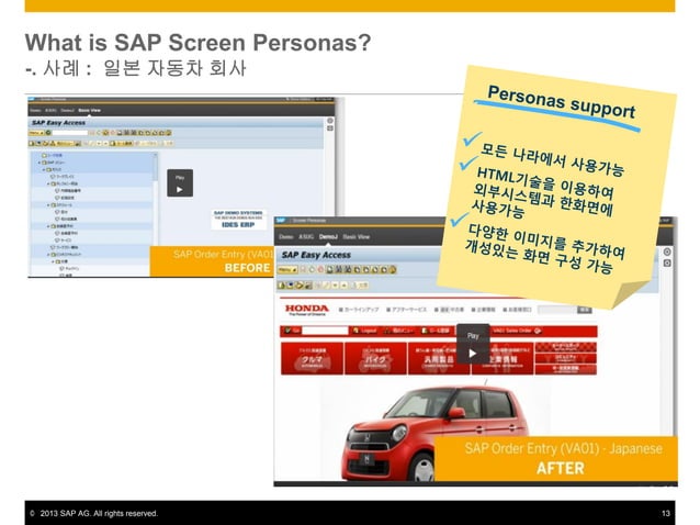 SAP Screen Personas Overview (Korean) | PPT