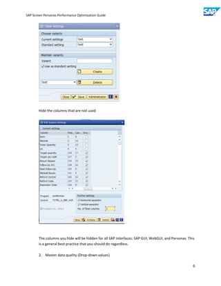Sap screen personas performance optimization guide v0.96