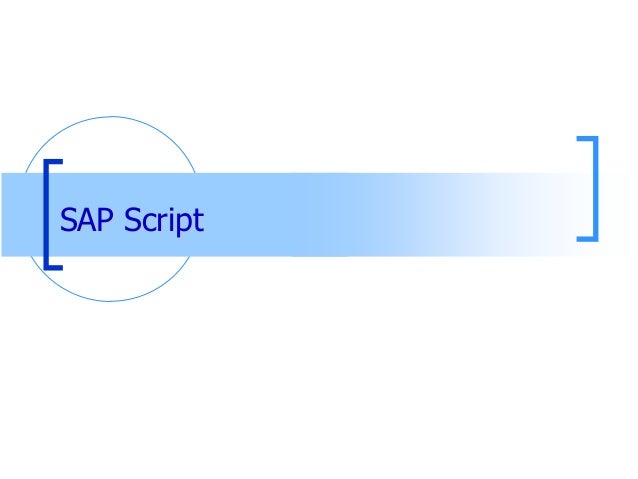 Sap scripts